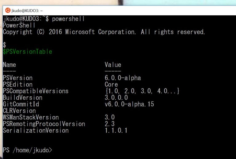 PowerShell on Bash on Ubuntu on Windows が簡単に出来るようになった。 - 技術的な何か。